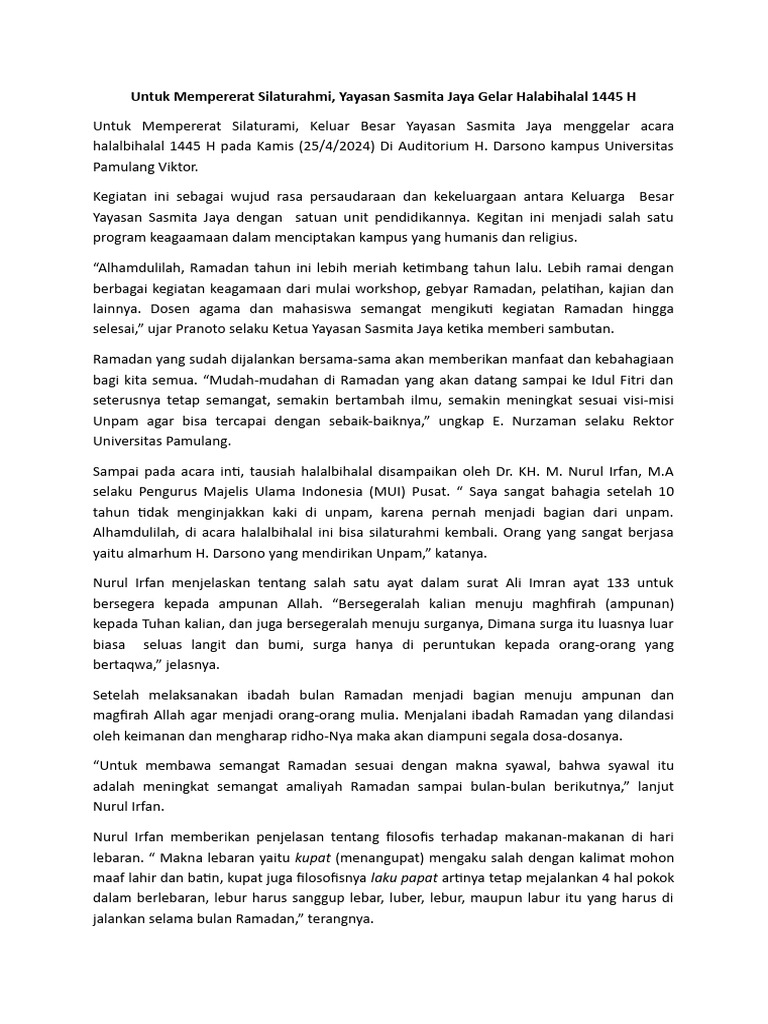 Reportase Kegiatan Halbil | PDF