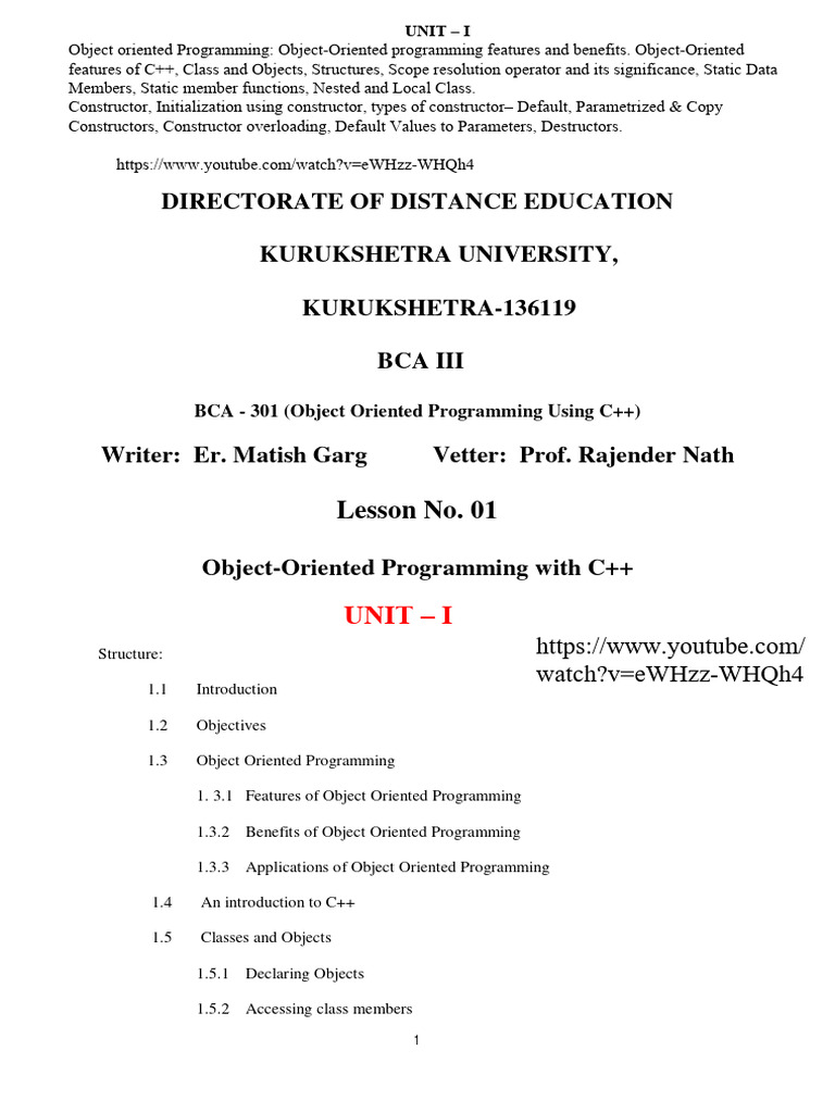 301 Oops C Pdf C Class Computer Programming 3388