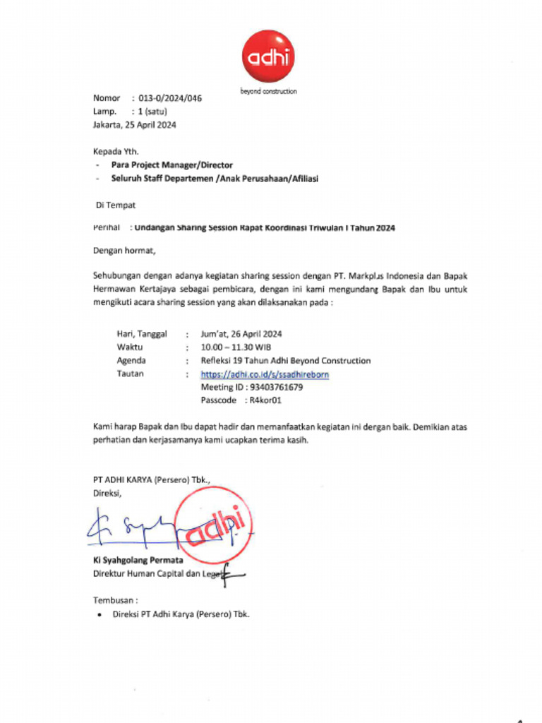 Undangan Sharing Session 19 Tahun Beyond Constuction | PDF
