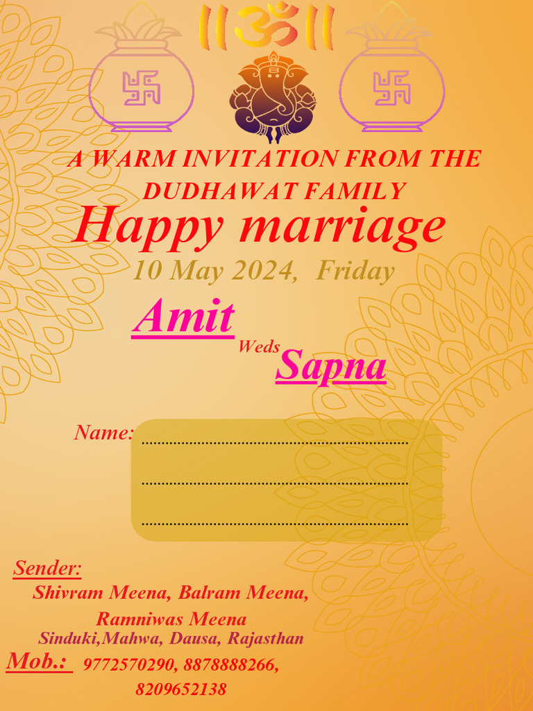 Wedding Invitation: Amit & Sapna | PDF