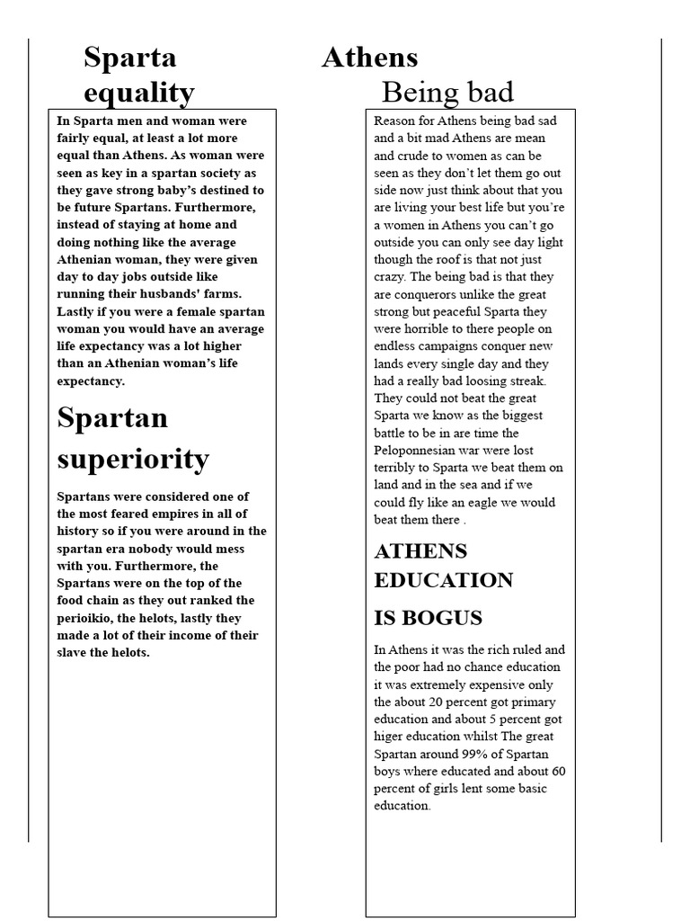 Sparta vs Athens | PDF | Sparta | Peloponnesian War