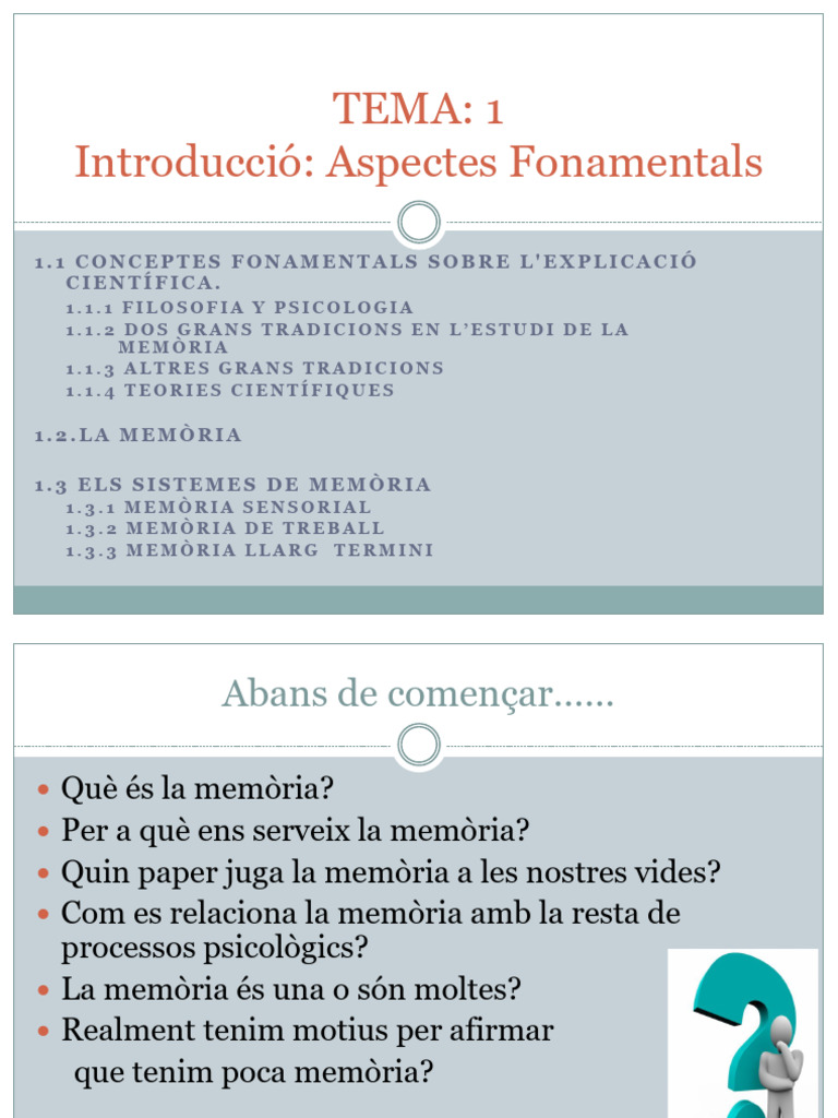 TEMA 1 - Memoria - Introducción. | PDF