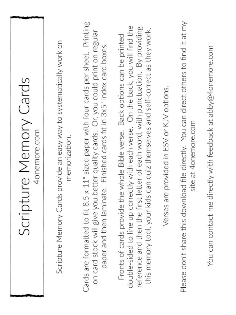 Psalm 1 Memory Verse Cards | PDF