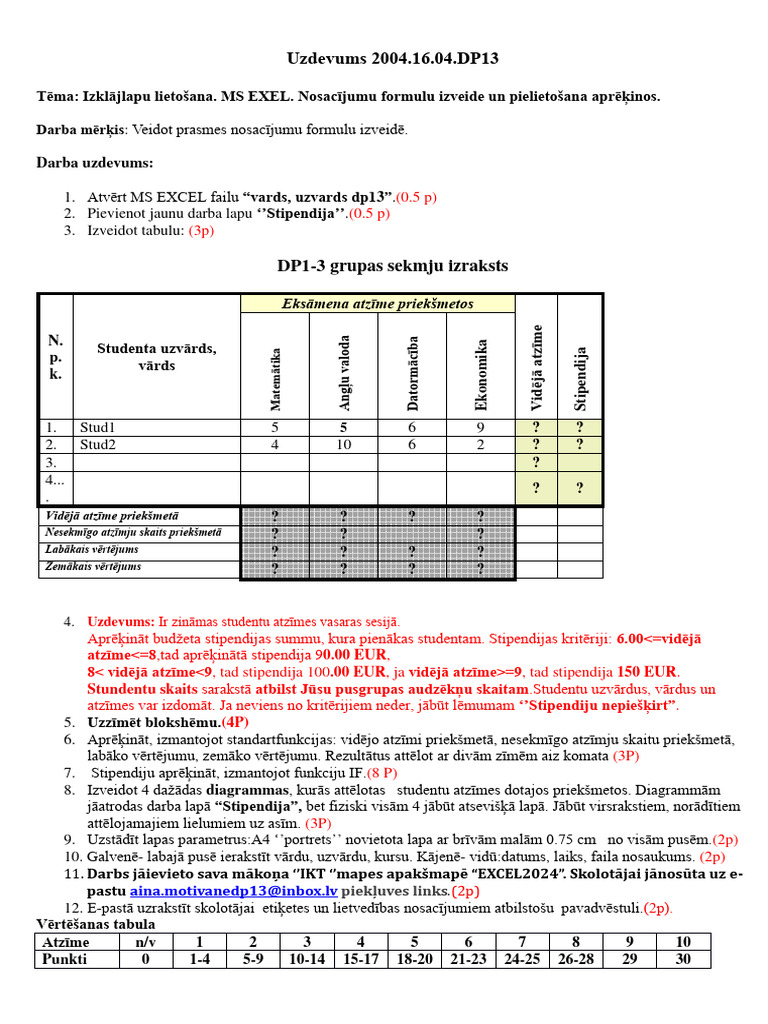 Uzdevums 2024 16 04 dp13 If Stipendija | PDF