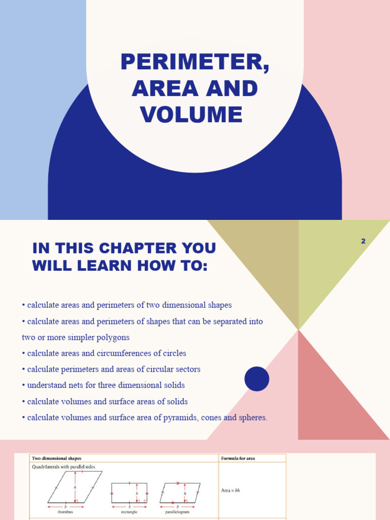 Perimeter, Area and Volume | PDF