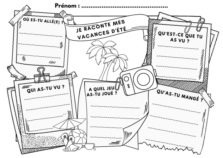 Je Raconte Mes Vacances | PDF