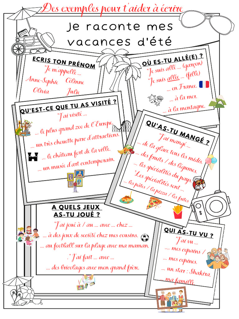 Récit de mes vacances d'été | PDF