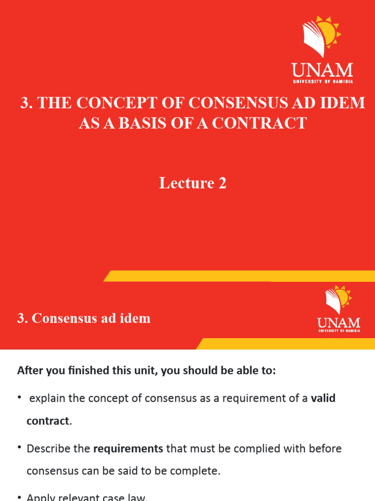 Unit 3. The Concept of Consensus Ad Idem As A Basis of A Contract | PDF | Private Law | Law Of ...