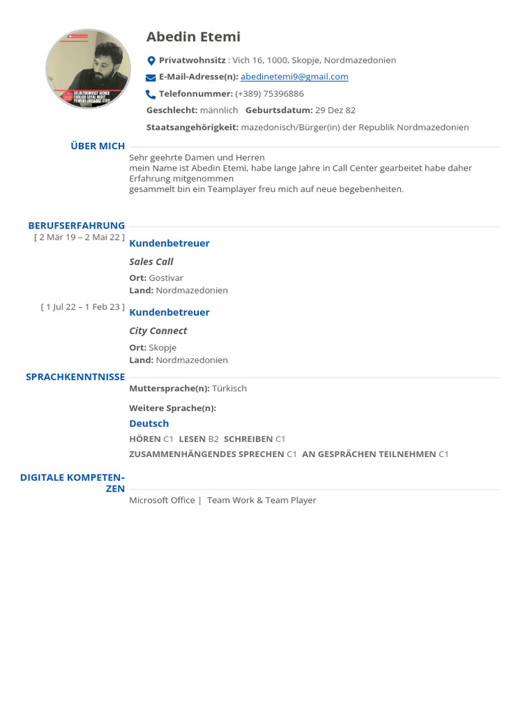 CV - Abedin Etemi | PDF