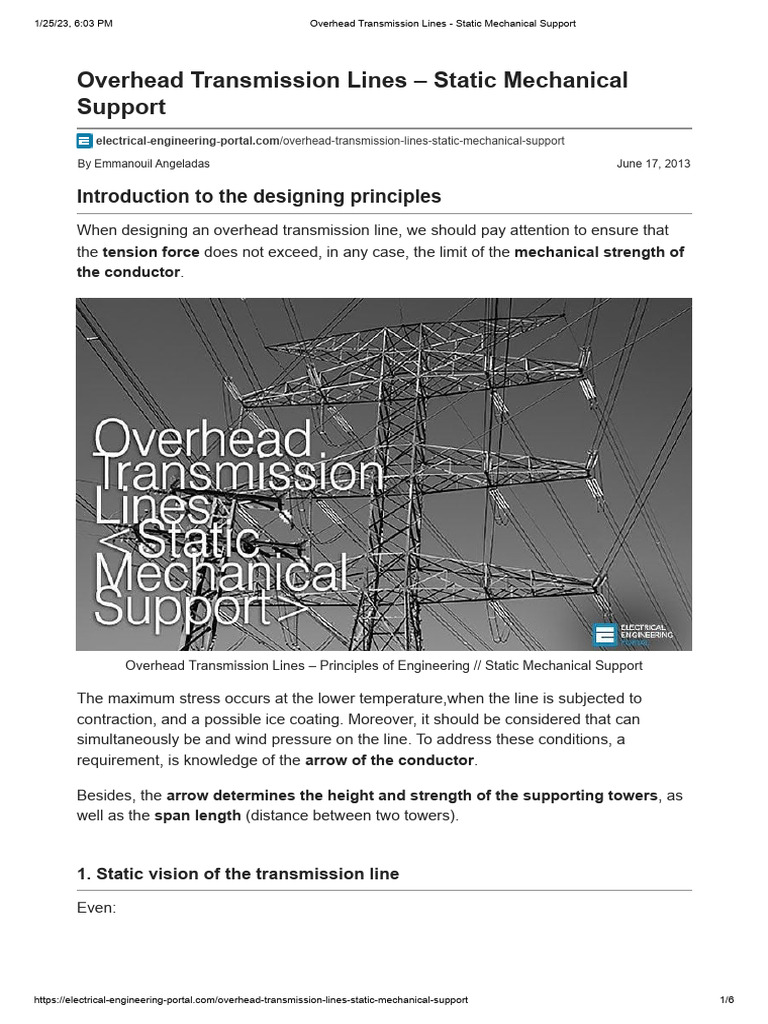 OHT Lines - Static Mechanical Support | PDF | Electric Power ...