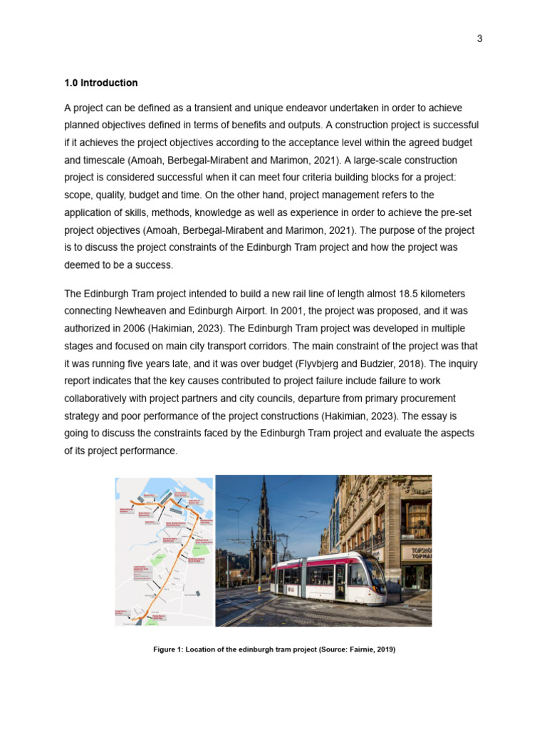 Figure 1: Location of The Edinburgh Tram Project (Source: Fairnie, 2019 ...