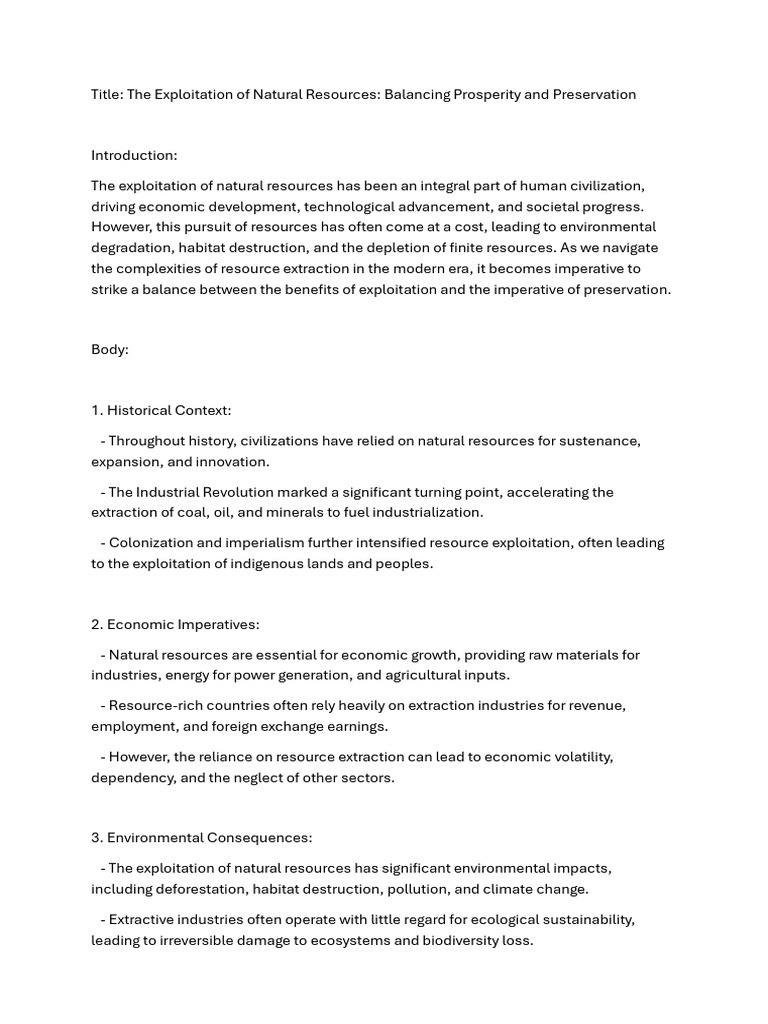 Sustainable Resource Management | PDF | Sustainability | Resource