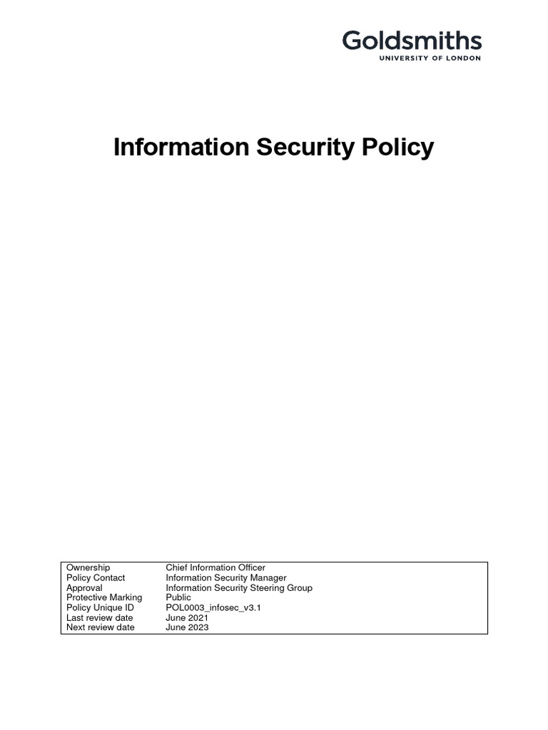 Information-Security-Policy | PDF | Information Security | Security