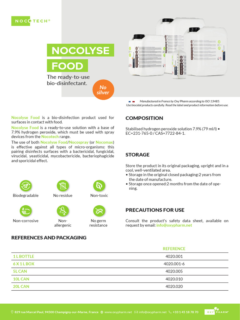 Food Surface Disinfection Guide | PDF