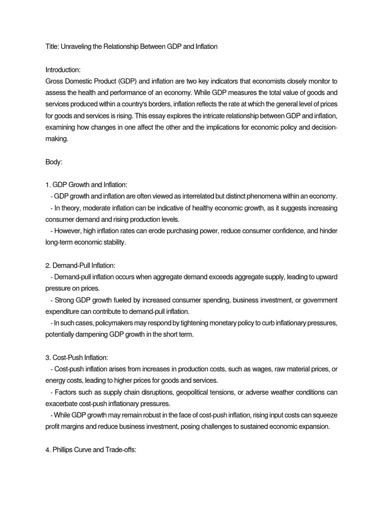 Infation and GDP | PDF | Inflation | Monetary Policy