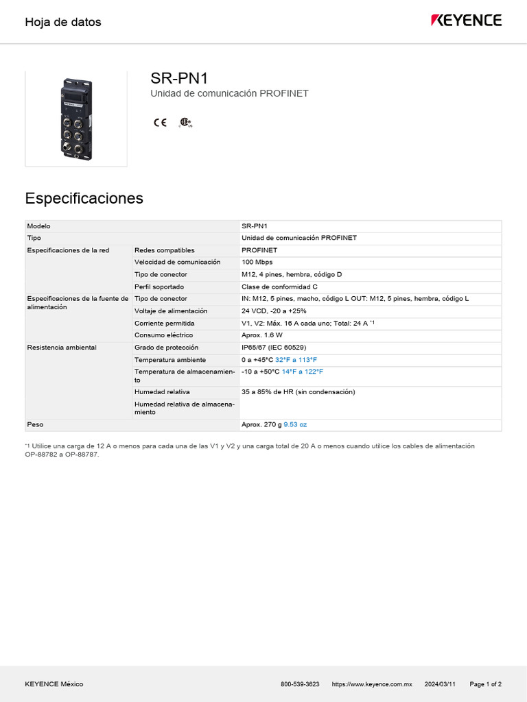 SR PN1 Datasheet | PDF