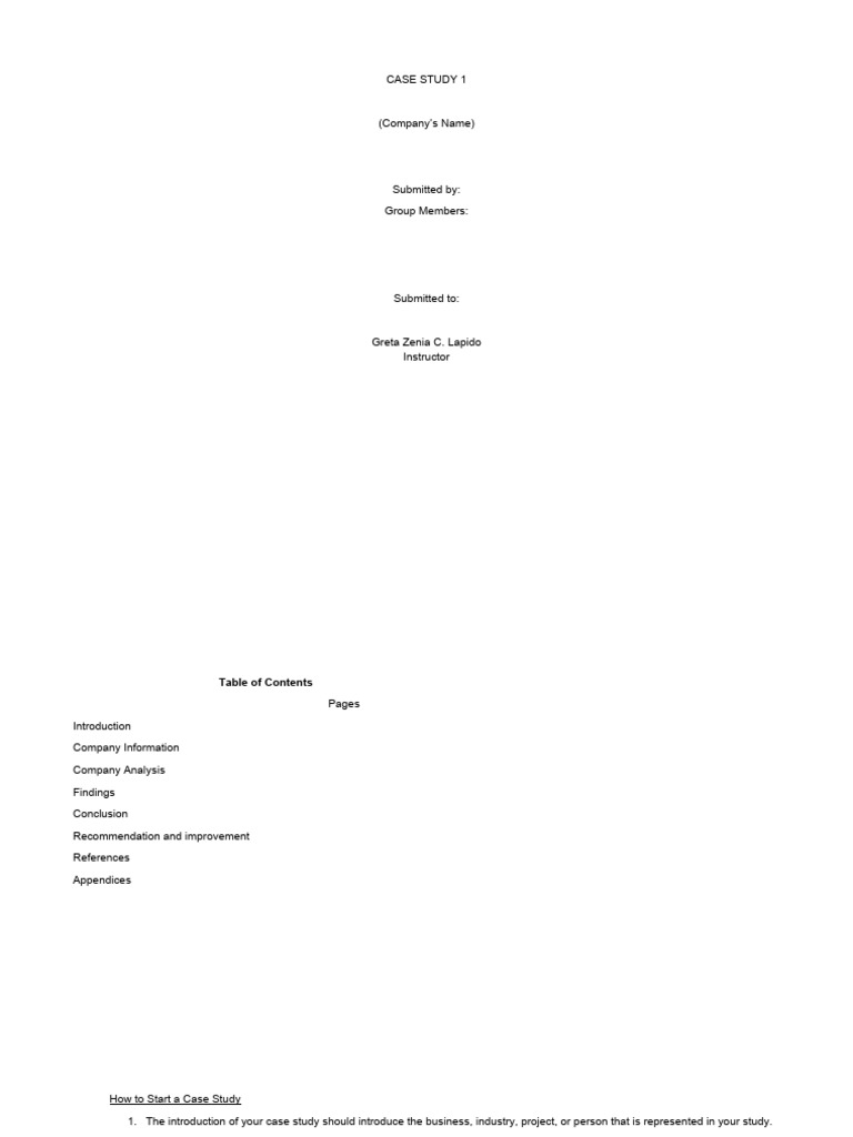Case Study Sample Format | PDF | Human Communication | Business