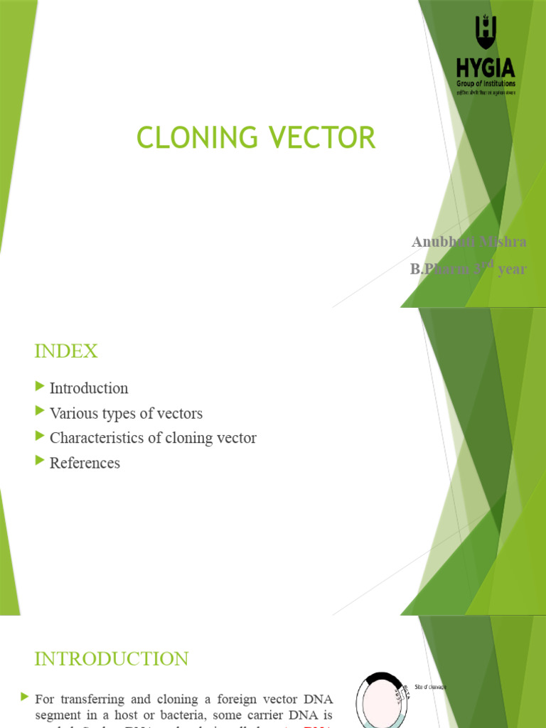 Cloning Vectors: Types and Features | PDF | Plasmid | Vector (Molecular ...