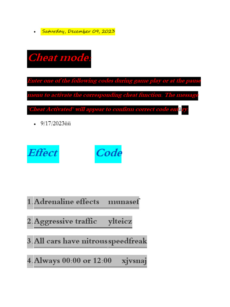 Cheats | PDF | History