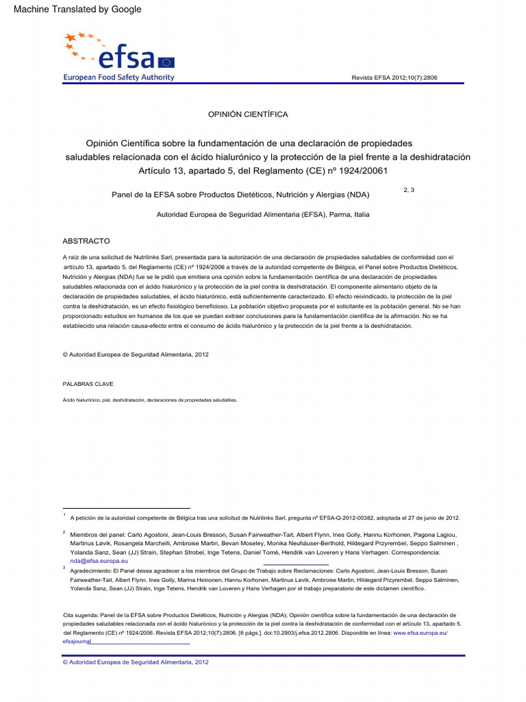 EFSA Journal - 2012 - Scientific Opinion On The Substantiation of A ...
