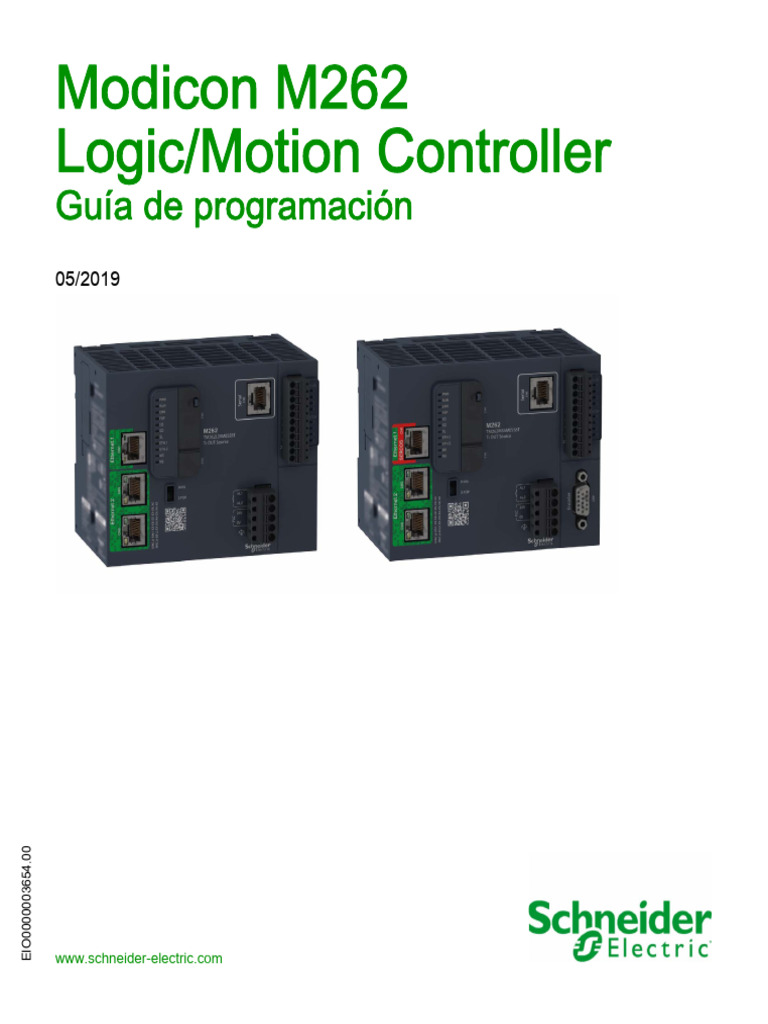 Modicon M262 Logic - Motion Controller Guía de Programación | PDF | Controlador lógico ...