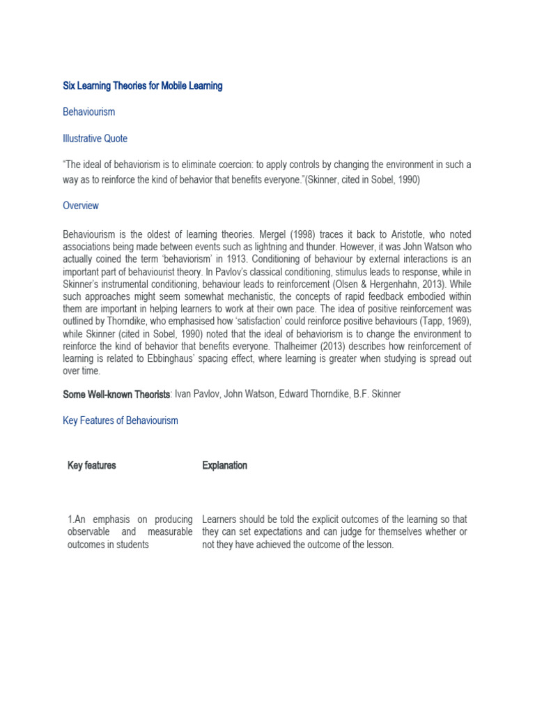 Six Learning Theories For Mobile Learning | PDF | Constructivism ...