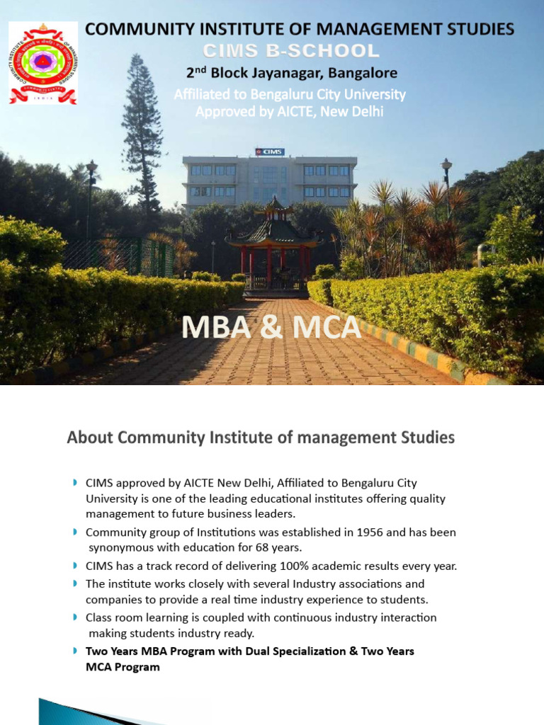 MBA & MCA Programs at CIMS | PDF | Information Technology | Computing