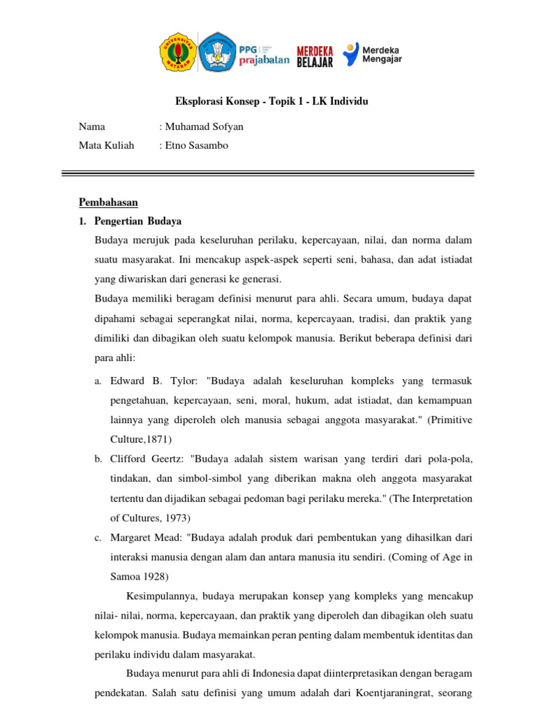 Eksplorasi Konsep - Topik 1 - LK Individu Muhamad Sofyan | PDF