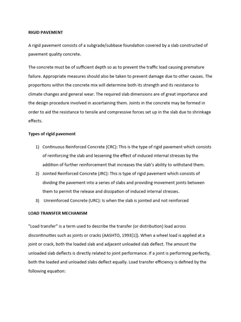 RIGID PAVEMENT Assignment | PDF | Concrete | Road Surface