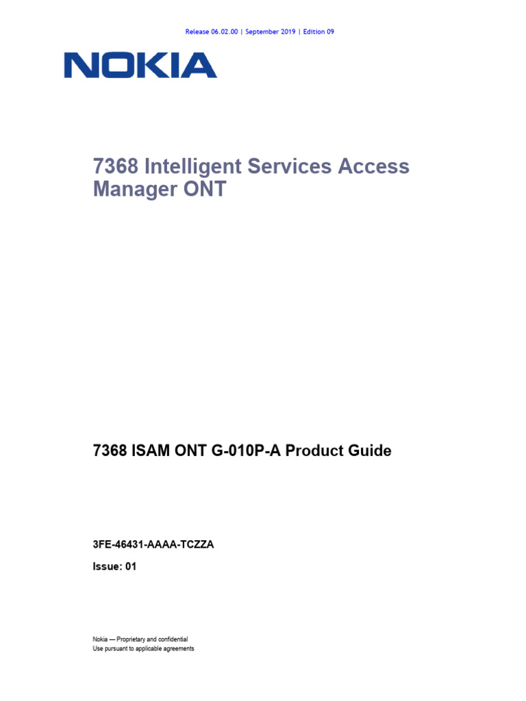 3FE-46431-AAAA-TCZZA-09-7368 ISAM ONT G-010P-A Product Guide | PDF ...