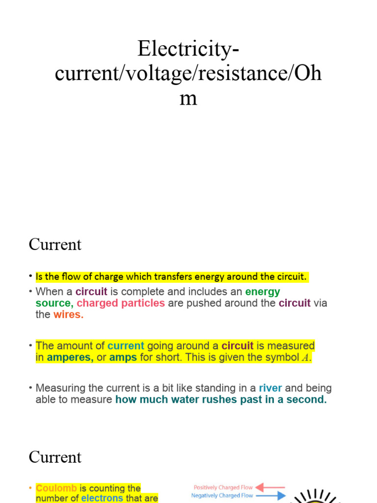 Electricity- current, voltage, (1) | PDF | Electric Current ...