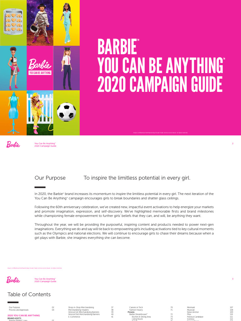 Barbie You Can Be Anything 2020 Campaign Guide LoRes | PDF | Barbie | Brand
