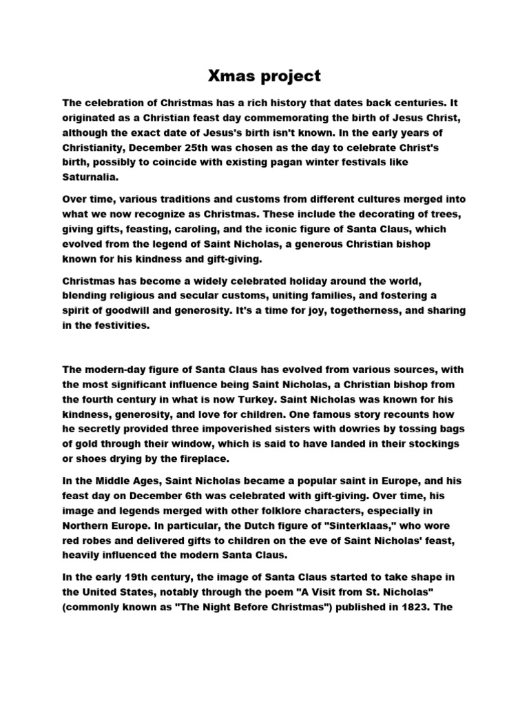 Xmas Project | PDF | Christmas | Santa Claus