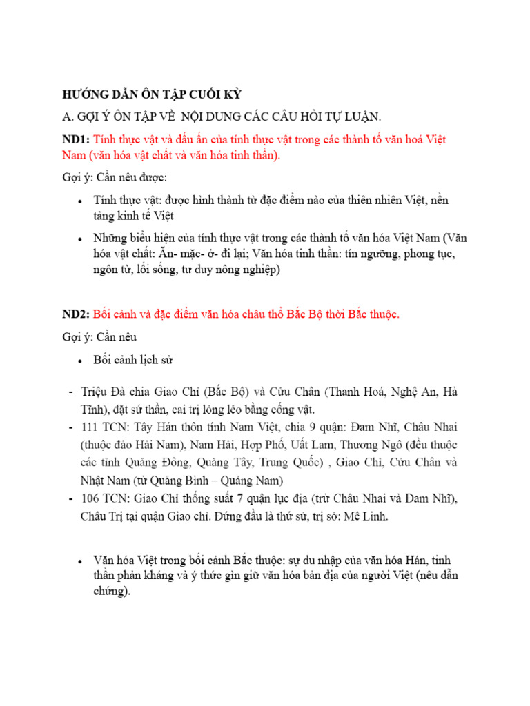 CSVH Thi Cuoi Ki | PDF