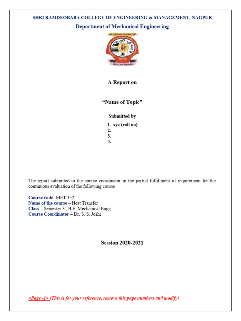 Guidlines For Report Preparation Pdf Citation Books