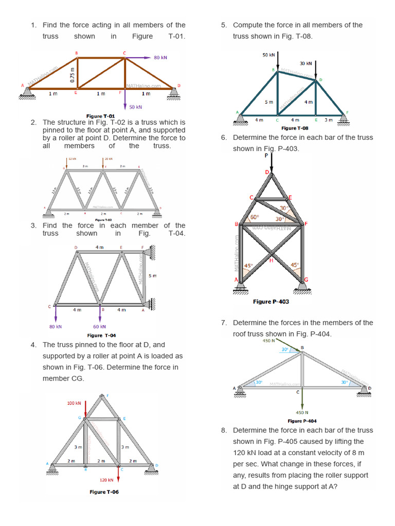 truss problems | PDF | Truss | Force