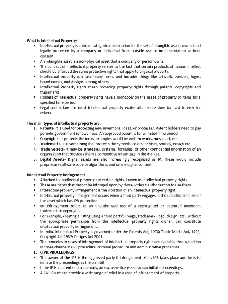 Understanding Intellectual Property Rights | PDF | Intellectual ...