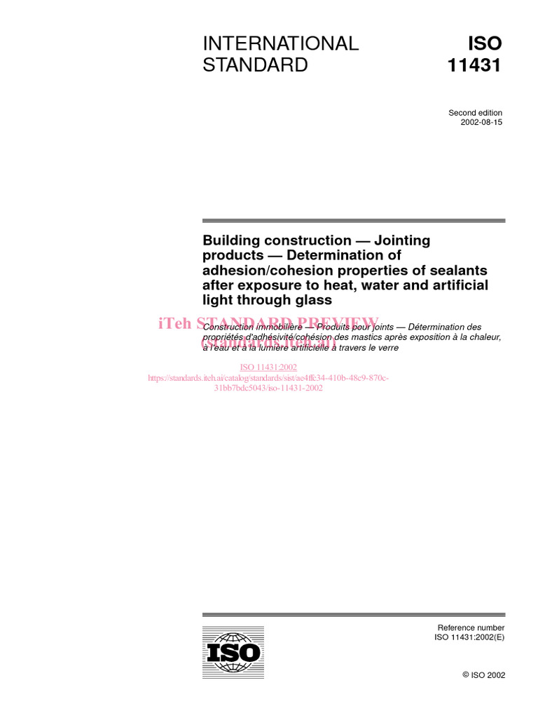 Iso 11431 2002 | Download Free PDF | International Organization For ...