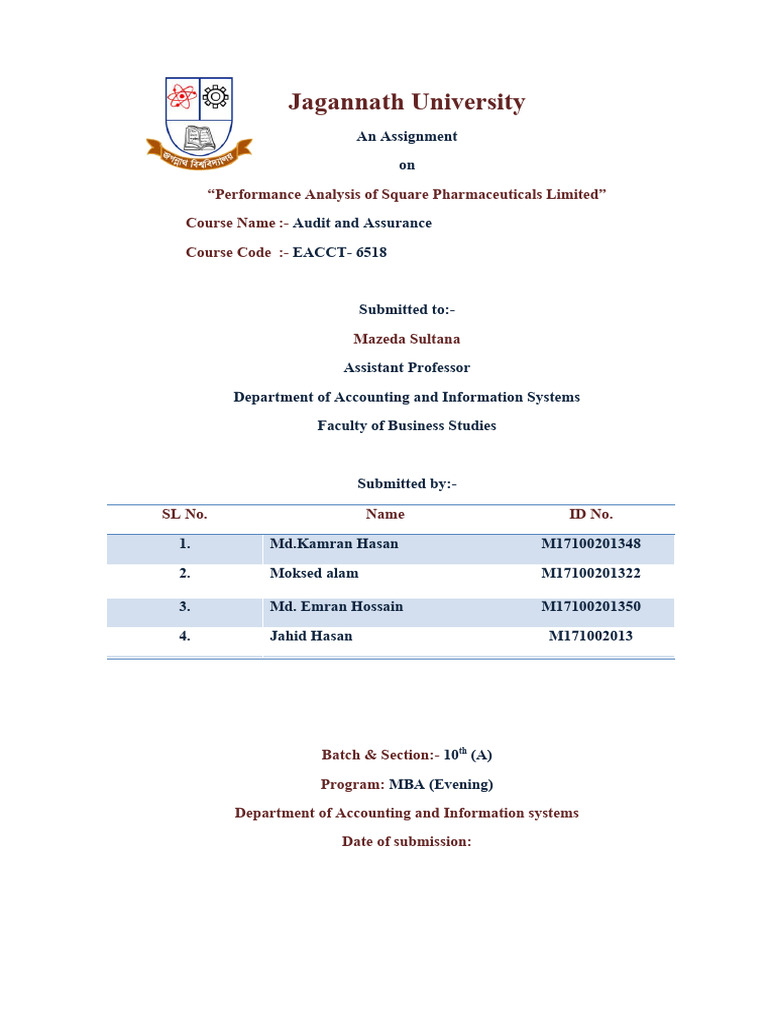 Auditing Assignment | PDF | Audit | Internal Control