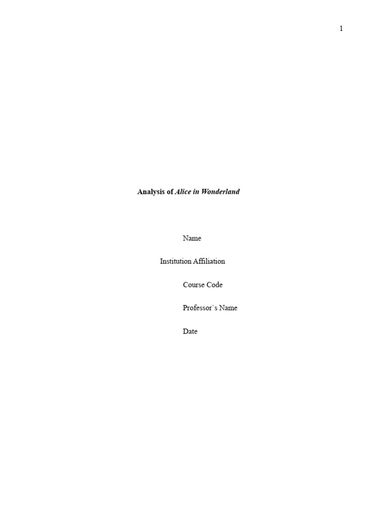 Freud's Dream Analysis in Alice's Journey | PDF | Dream | Alice (Alice ...