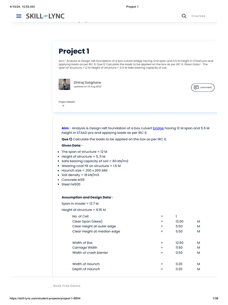 Raft Fondation For A Box Culvert Bridge | PDF | Density | Civil Engineering