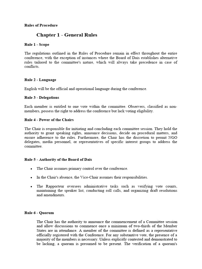 Conference Rules of Procedure Guide | PDF | Committee | Supermajority