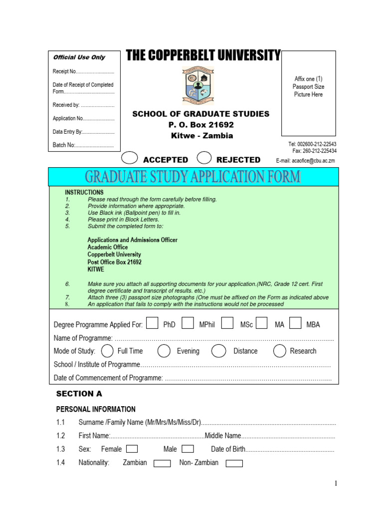 CBU Graduate Application Form Guide | PDF | Career & Growth