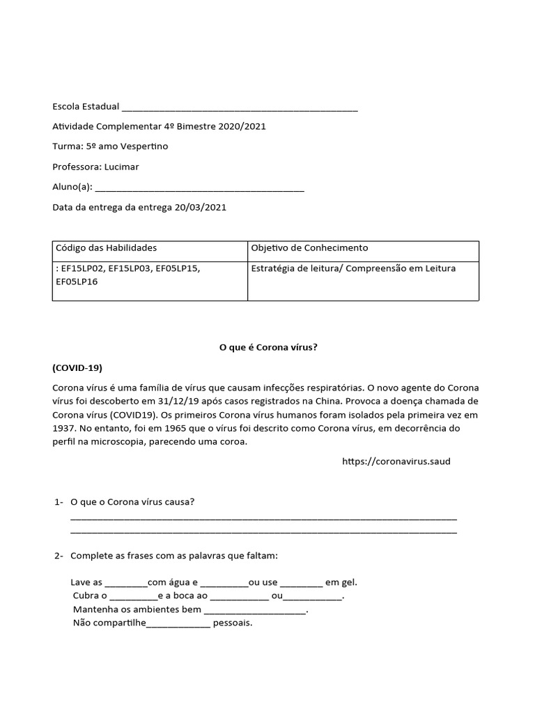 Atividade Complementar | PDF