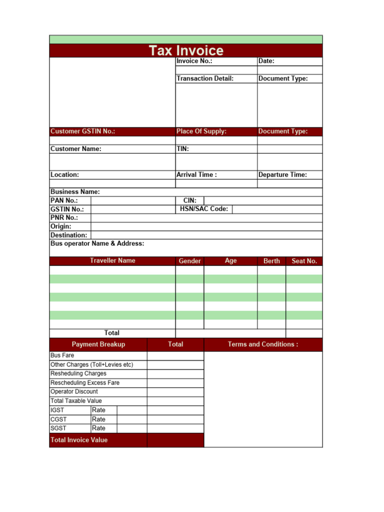 Bus Ticket Format 03 | PDF