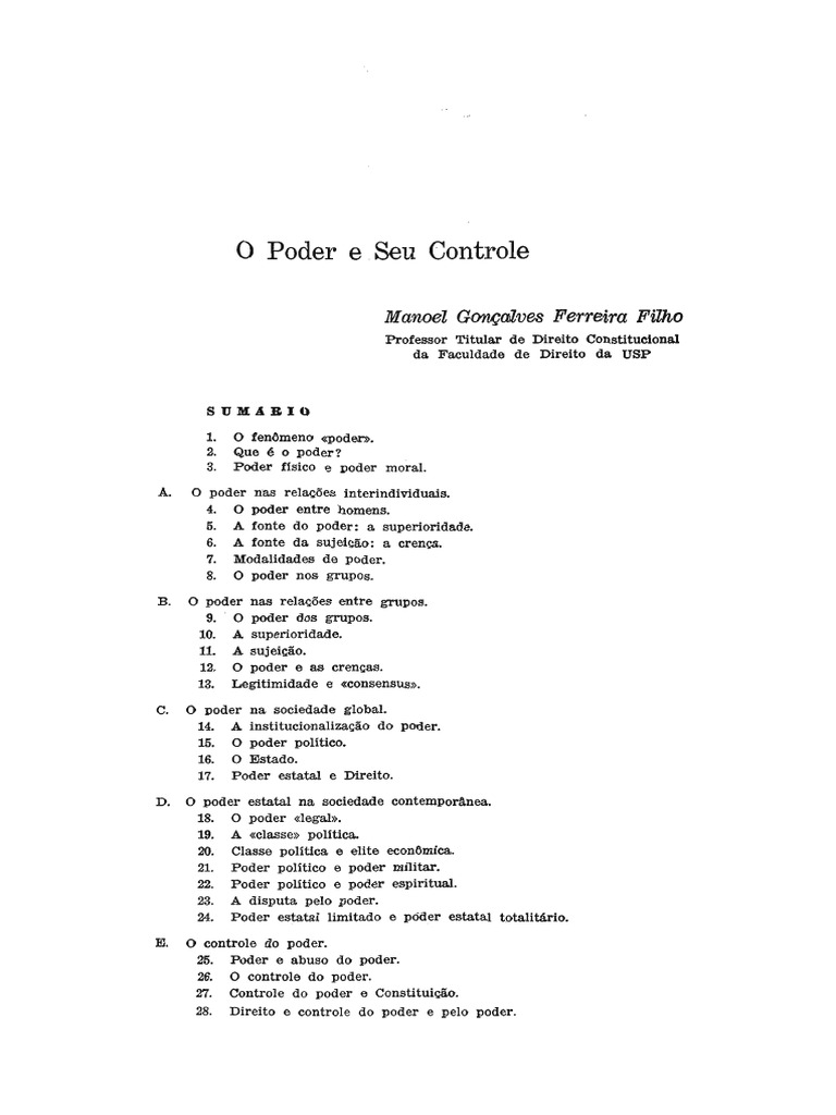 O Controle do Poder na Sociedade | PDF | Poder (social e político) | Estado