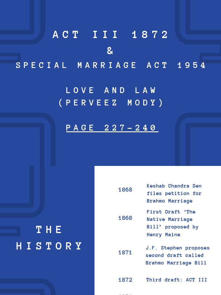 History of Marriage Acts in India | PDF | Marriage | Justice