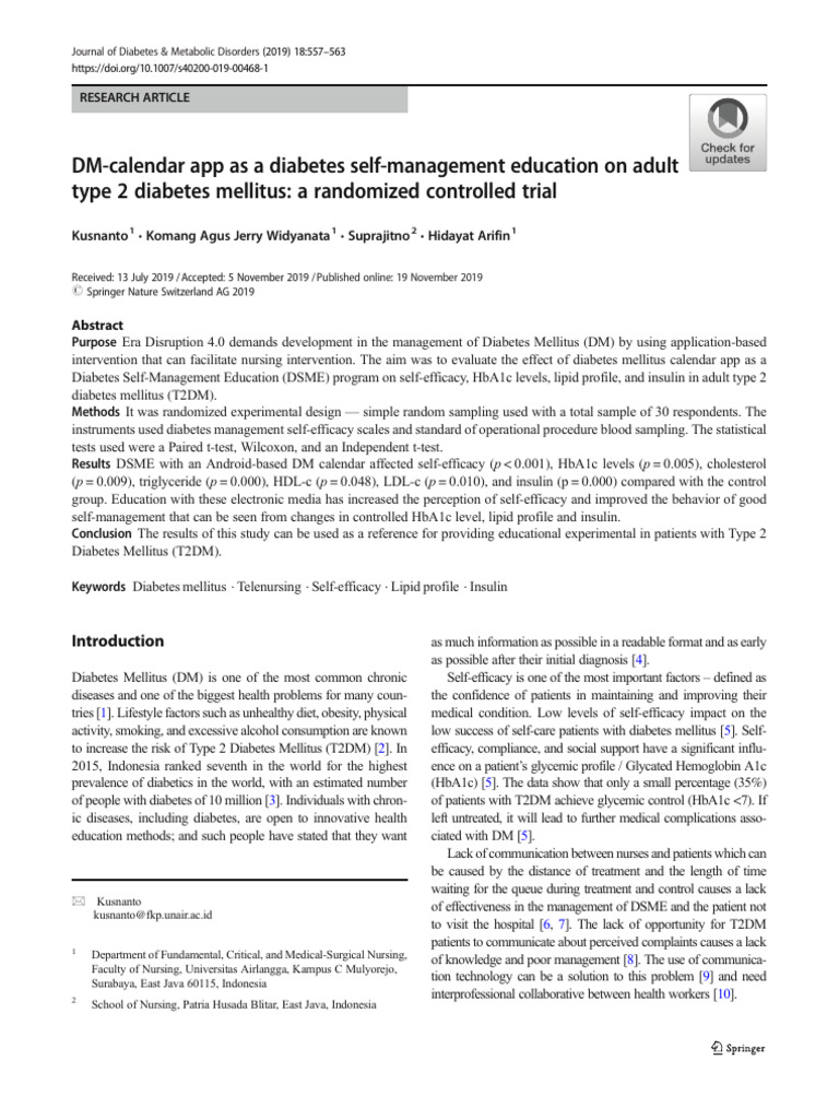 Kusnanto 2019-DM Calendar App | Download Free PDF | Diabetes | Student ...