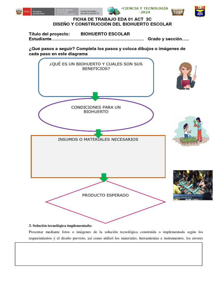Ficha de Trabajo Eda 01 Act. 3c .CT - Biohuerto 2024 | Descargar gratis PDF | Plan de estudios ...