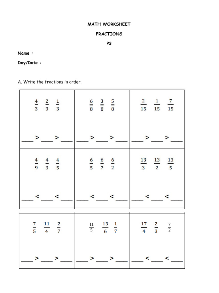 MATH WORKSHEET P3 | PDF